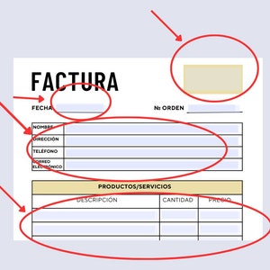 Factura Modificable Para Negocio En Español Para Imprimir O Uso Digital - Etsy