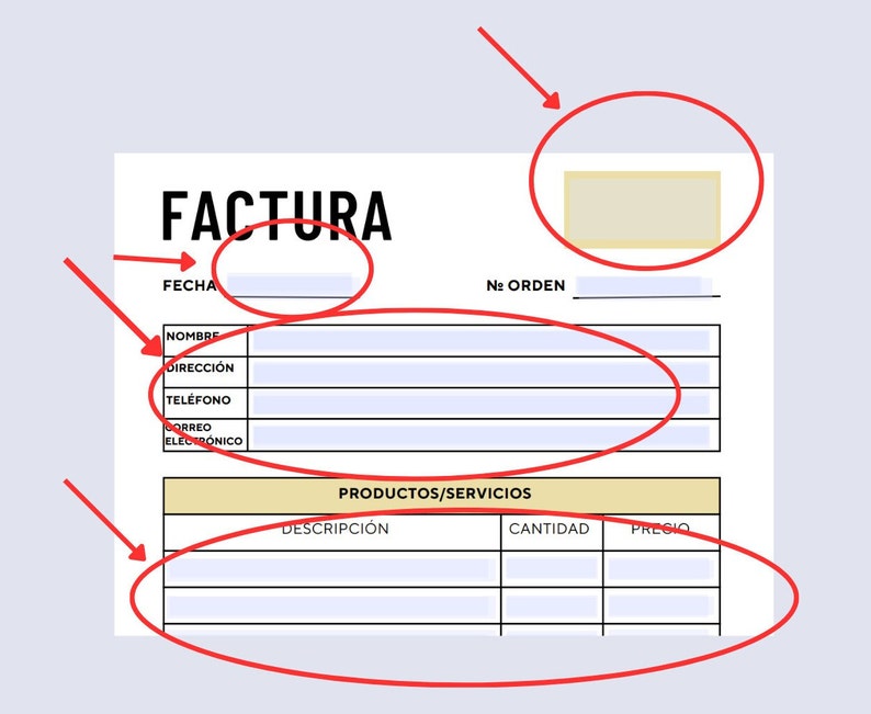 Factura Modificable Para Negocio En Español Para Imprimir O Uso Digital - Etsy