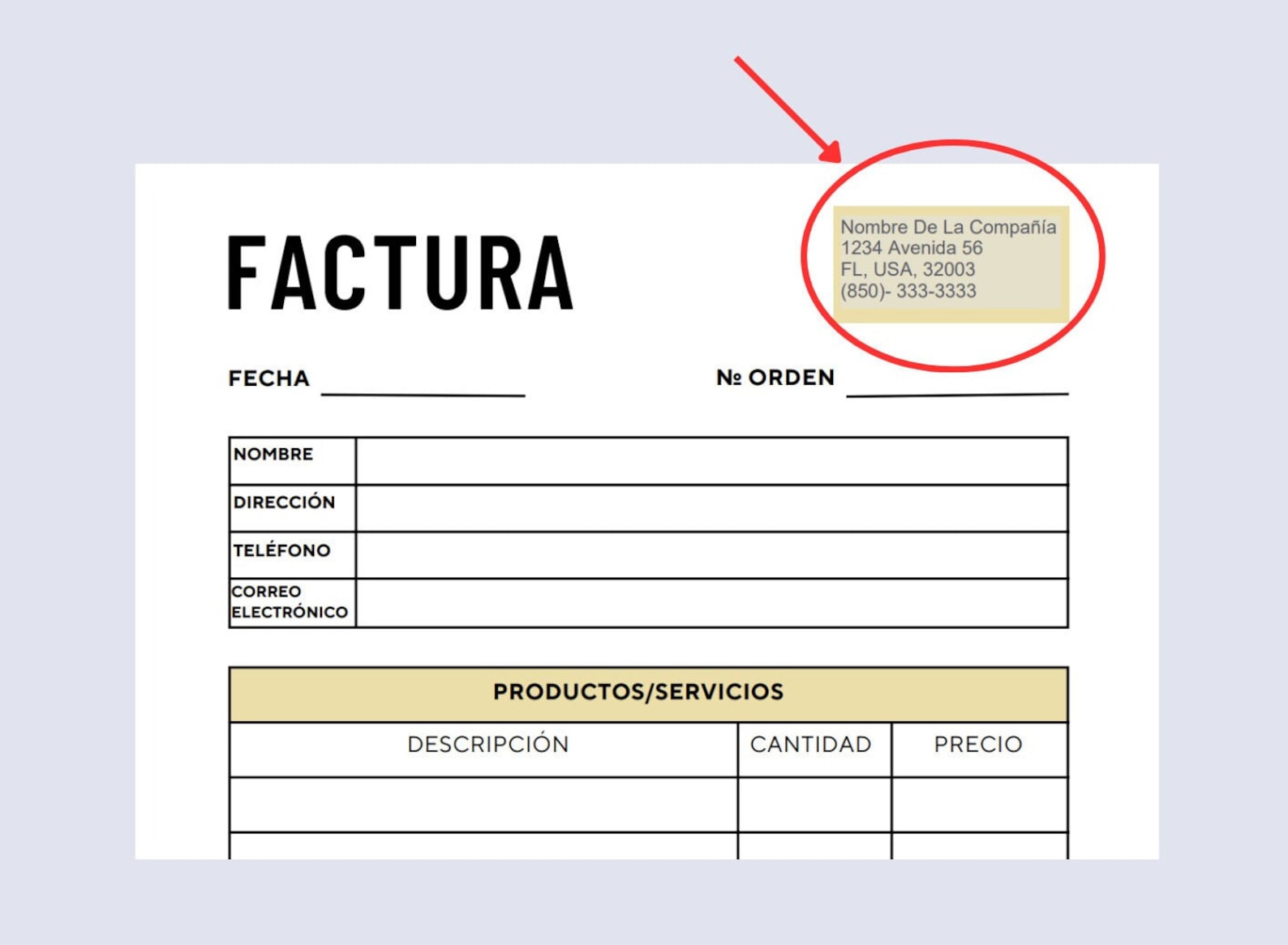 Factura Modificable Para Negocio En Español Para Imprimir O Uso Digital - Etsy