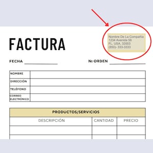 Factura Modificable Para Negocio En Español Para Imprimir O Uso Digital - Etsy