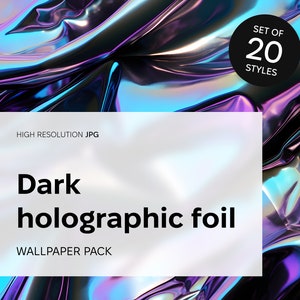 Dark Holographic Foil Wallpaper Pack - Etsy