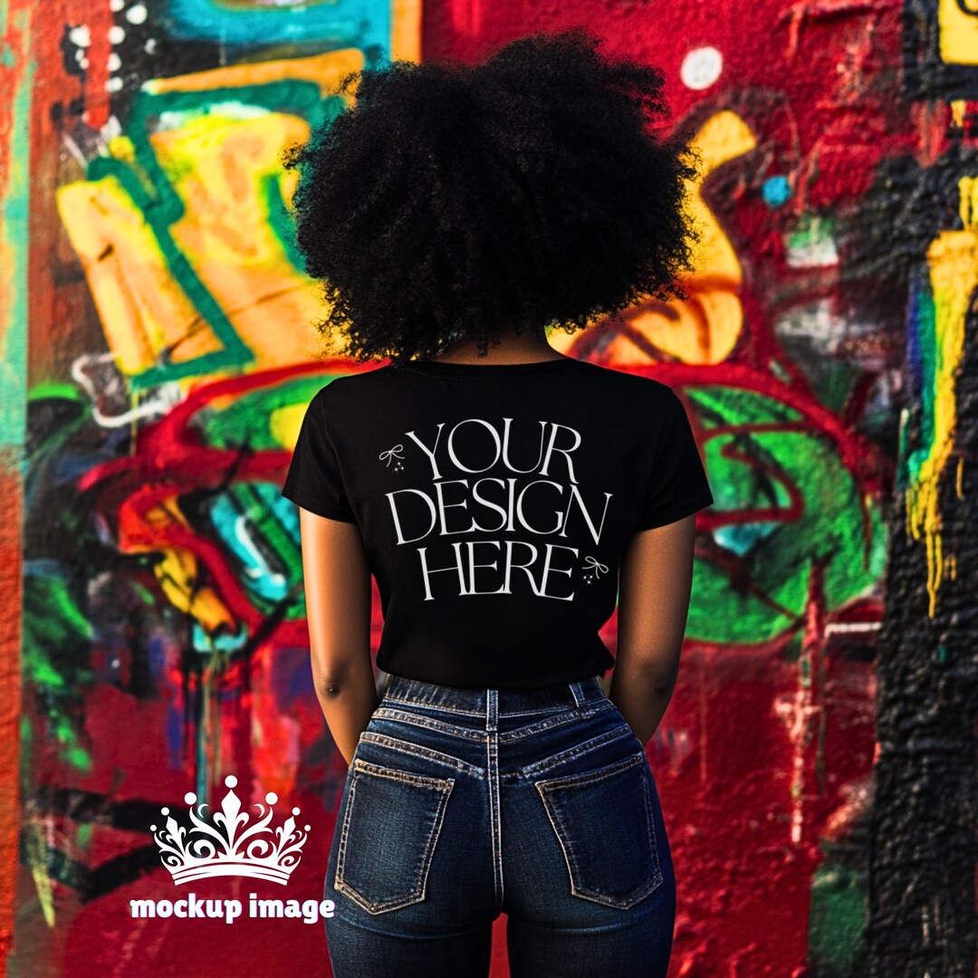 Mockup Black Woman Model, Juneteenth Mockup, Black Tee Mockup, Digital ...