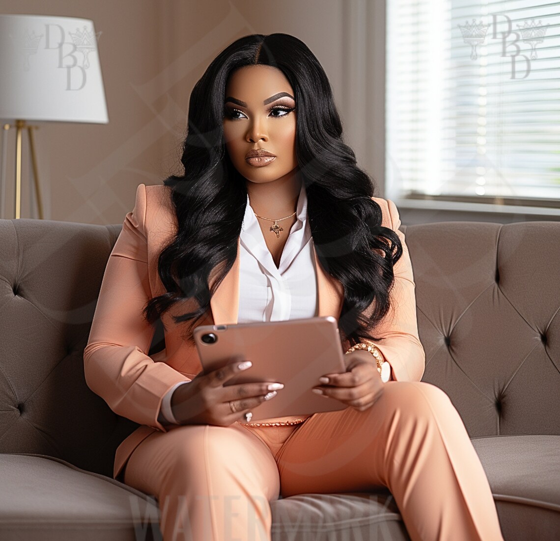 Plus /full Figure Black Women Home Office Peach Photos, Logo/branding ...