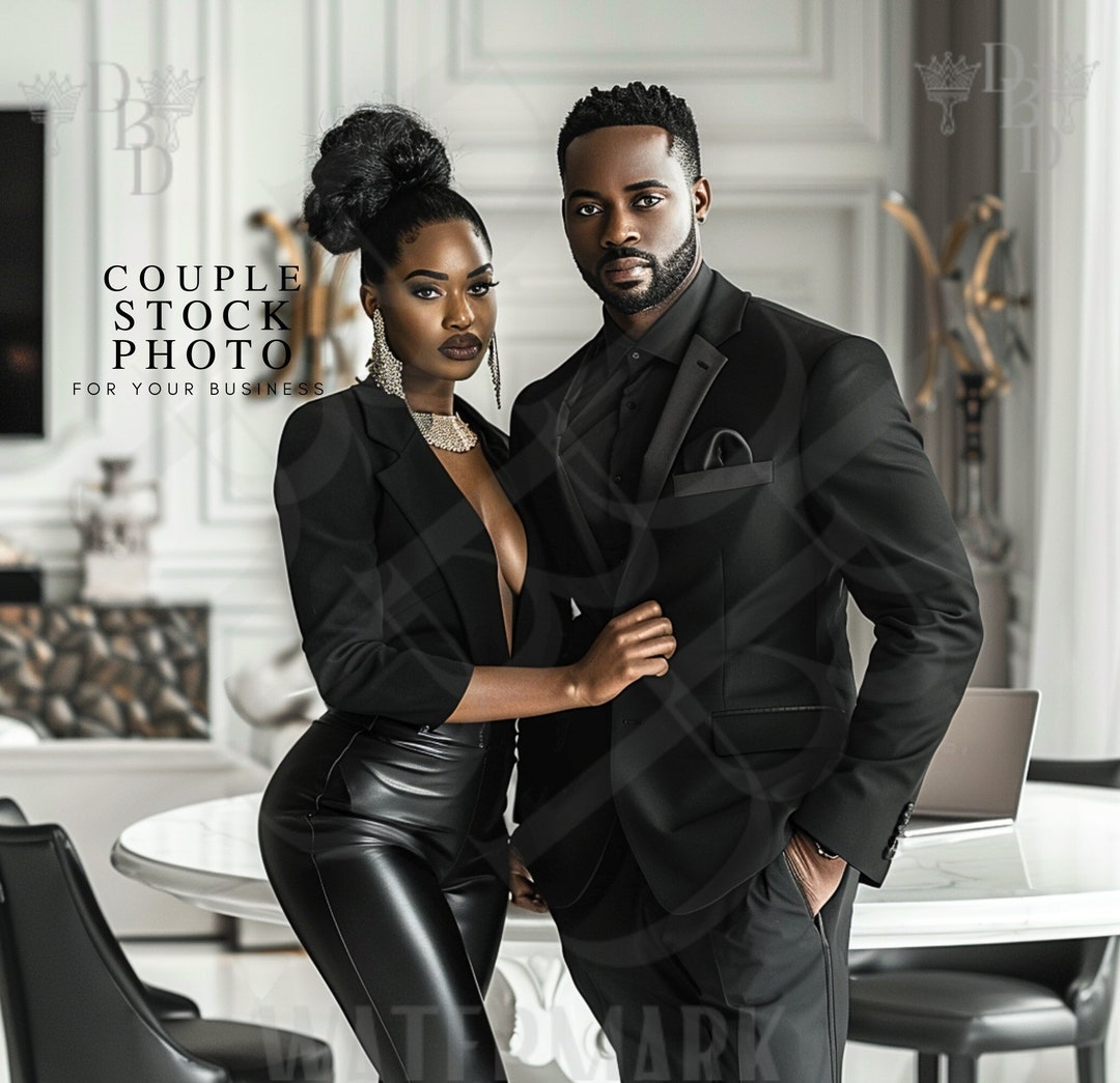 Luxe Black Couple Stock Photo, Digital Marketing /office /advertising ...