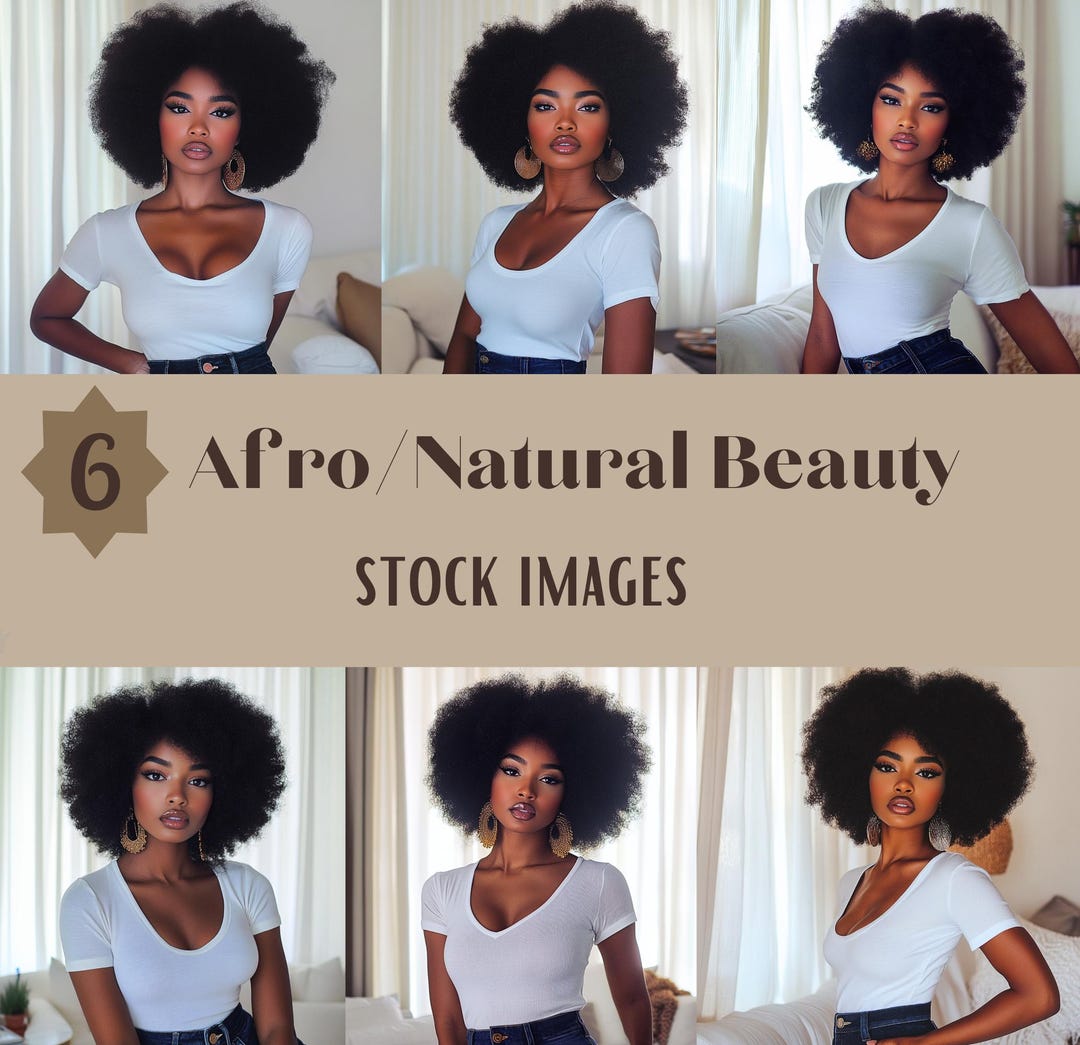 6 Afro Model Stock Photos, Natural Beauty/glam Makeup Stock Photo, Afro ...