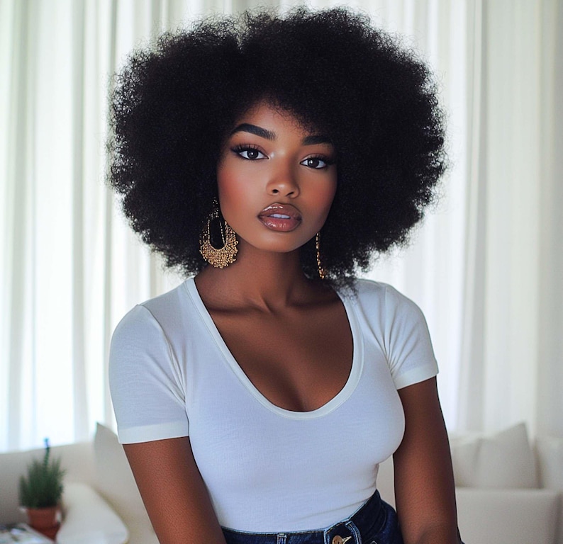 6 Afro Model Stock Photos, Natural Beauty/glam Makeup Stock Photo, Afro ...