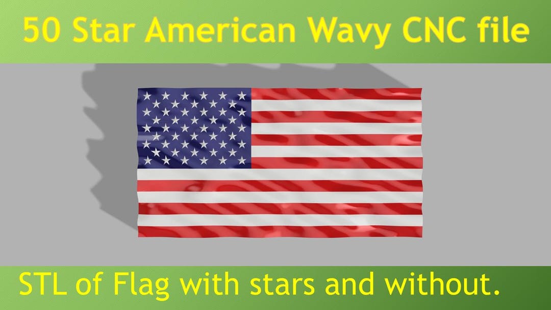 50 Star American Wavy CNC Flag - Etsy