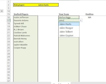 Fantasy Football Draft Cheat Sheet NFL Half PPR - Etsy