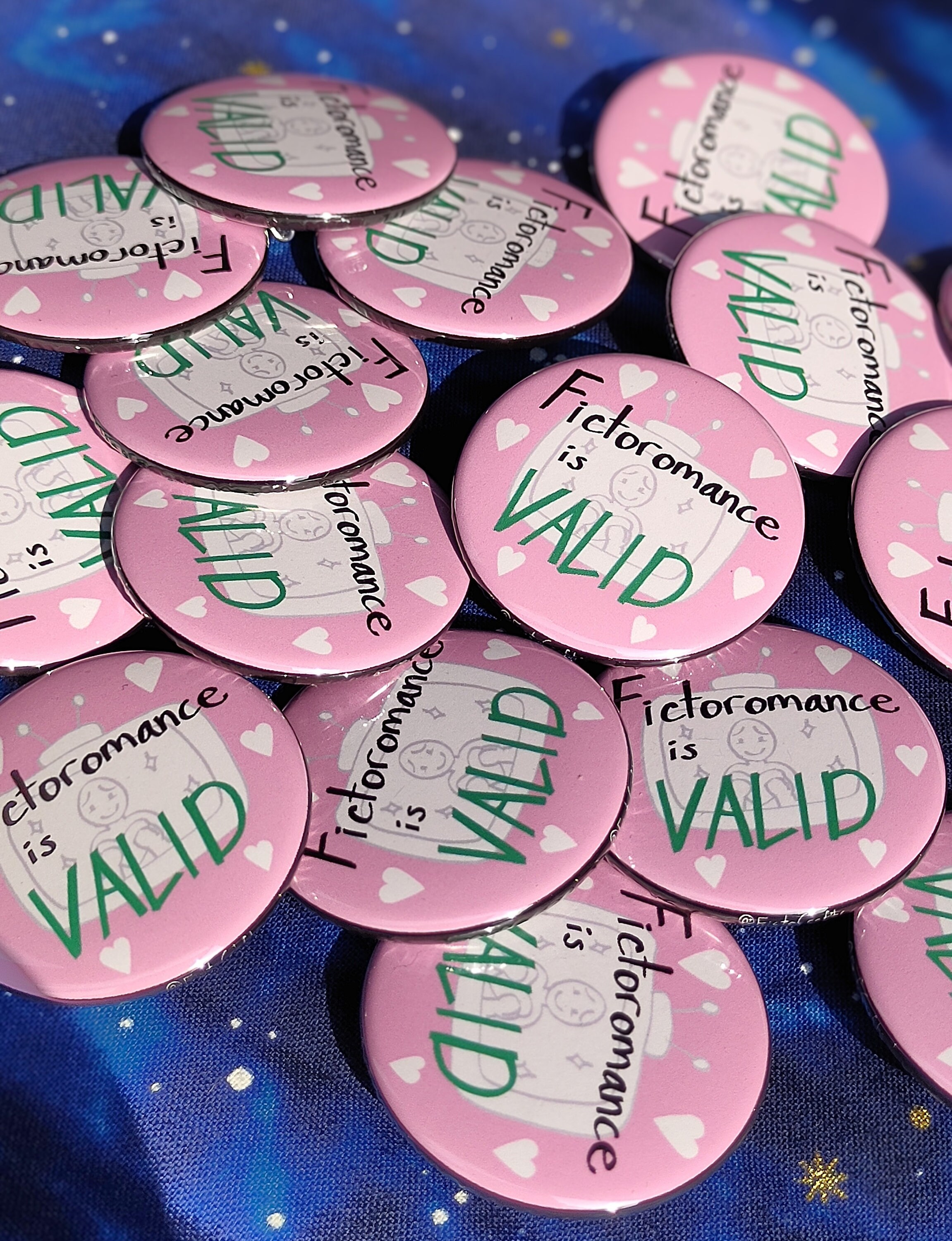 Fictoromantic Color Coded Pride Pin Button fictoromance is Valid 1.5 ...