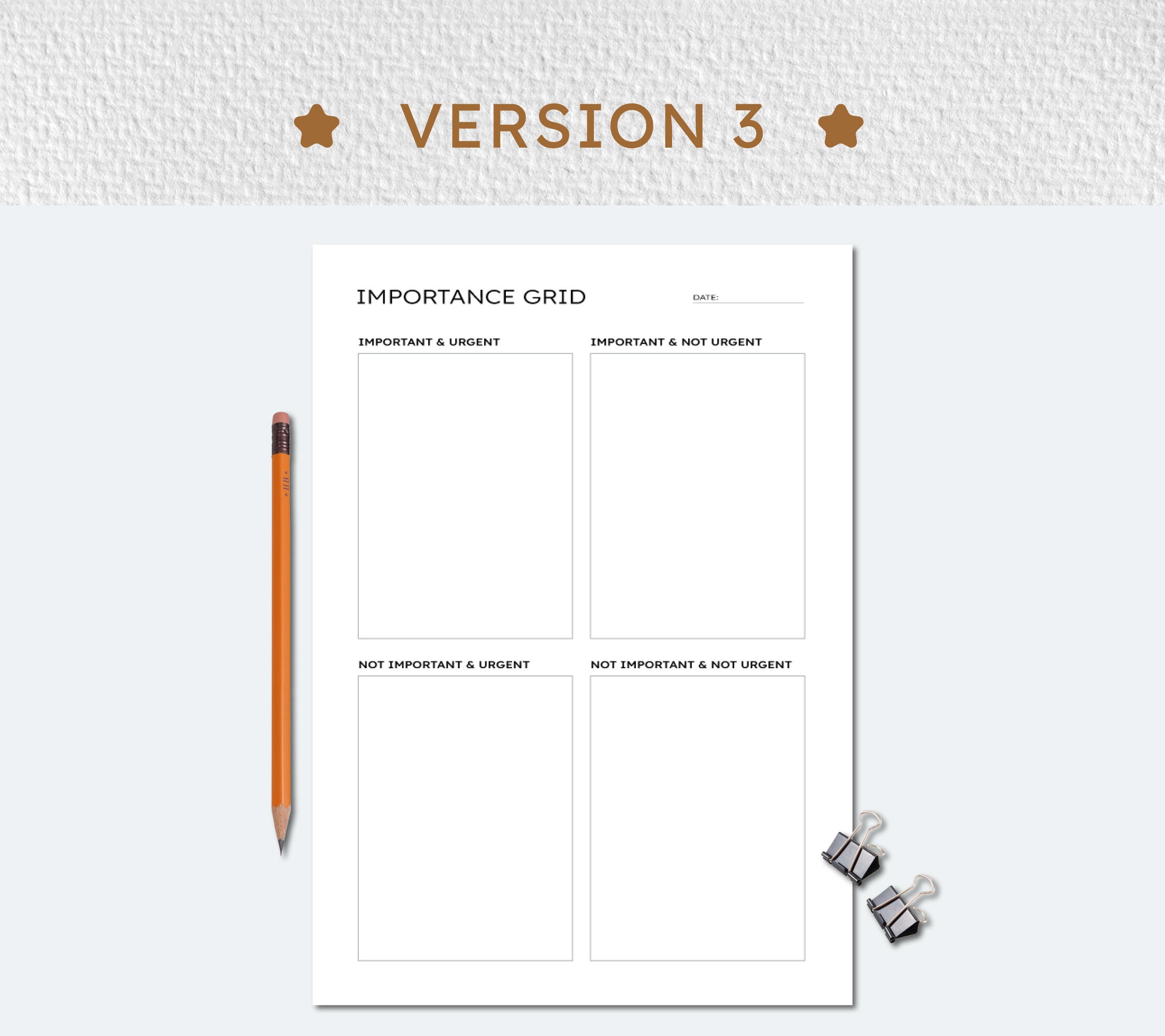 Importance Grid Printable Decision Matrix Eisenhower Matrix - Etsy