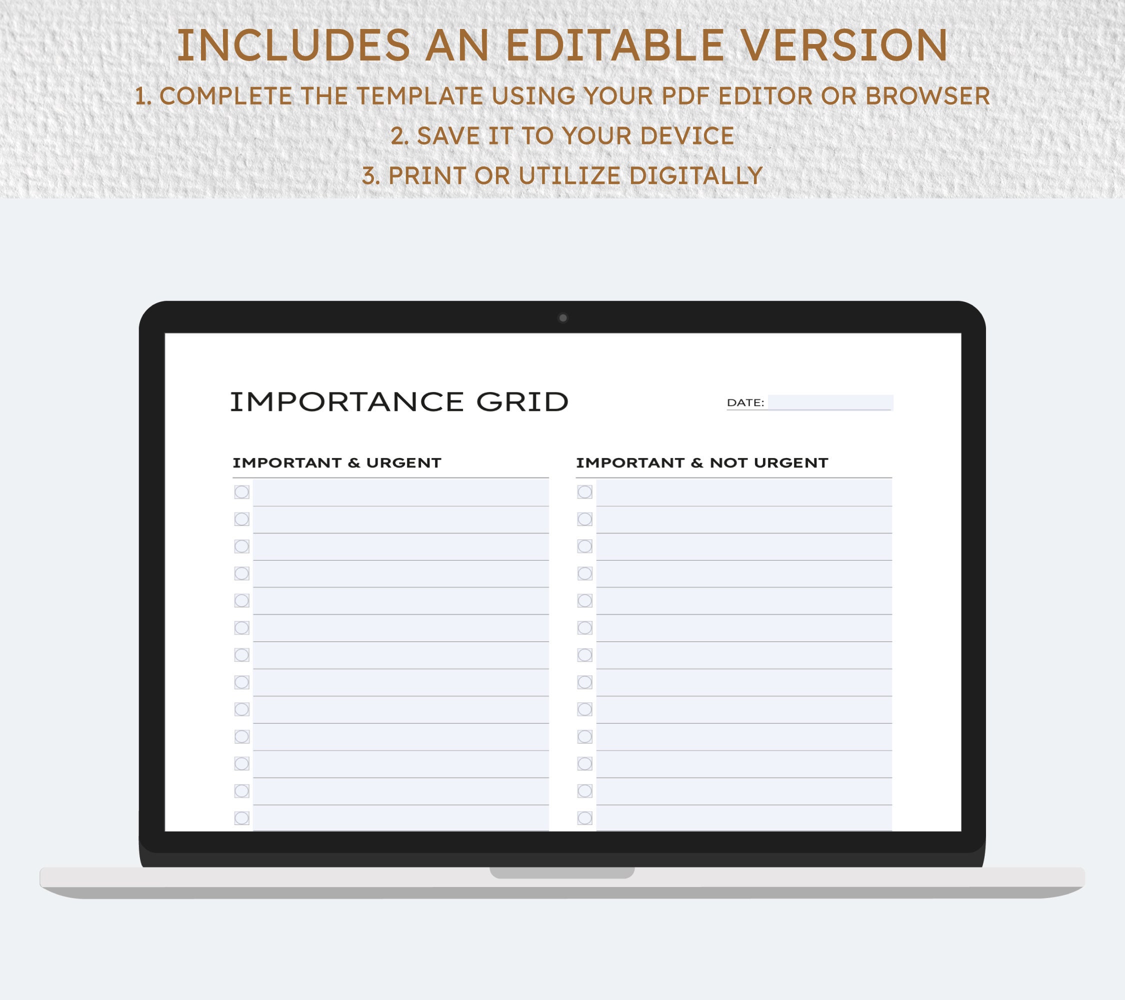 Importance Grid Printable Decision Matrix Eisenhower Matrix - Etsy