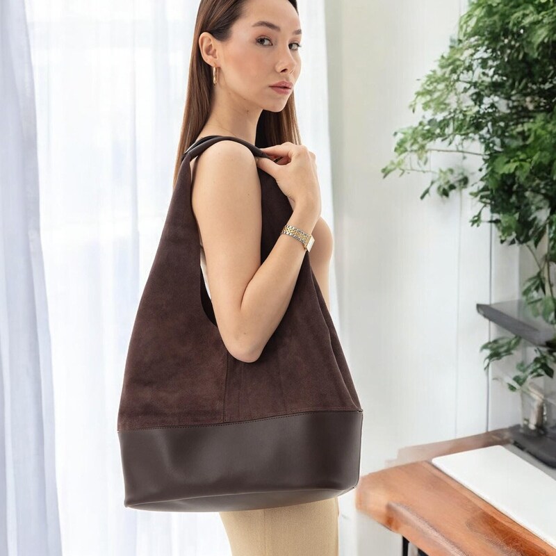 Suede Leather Bag - Etsy