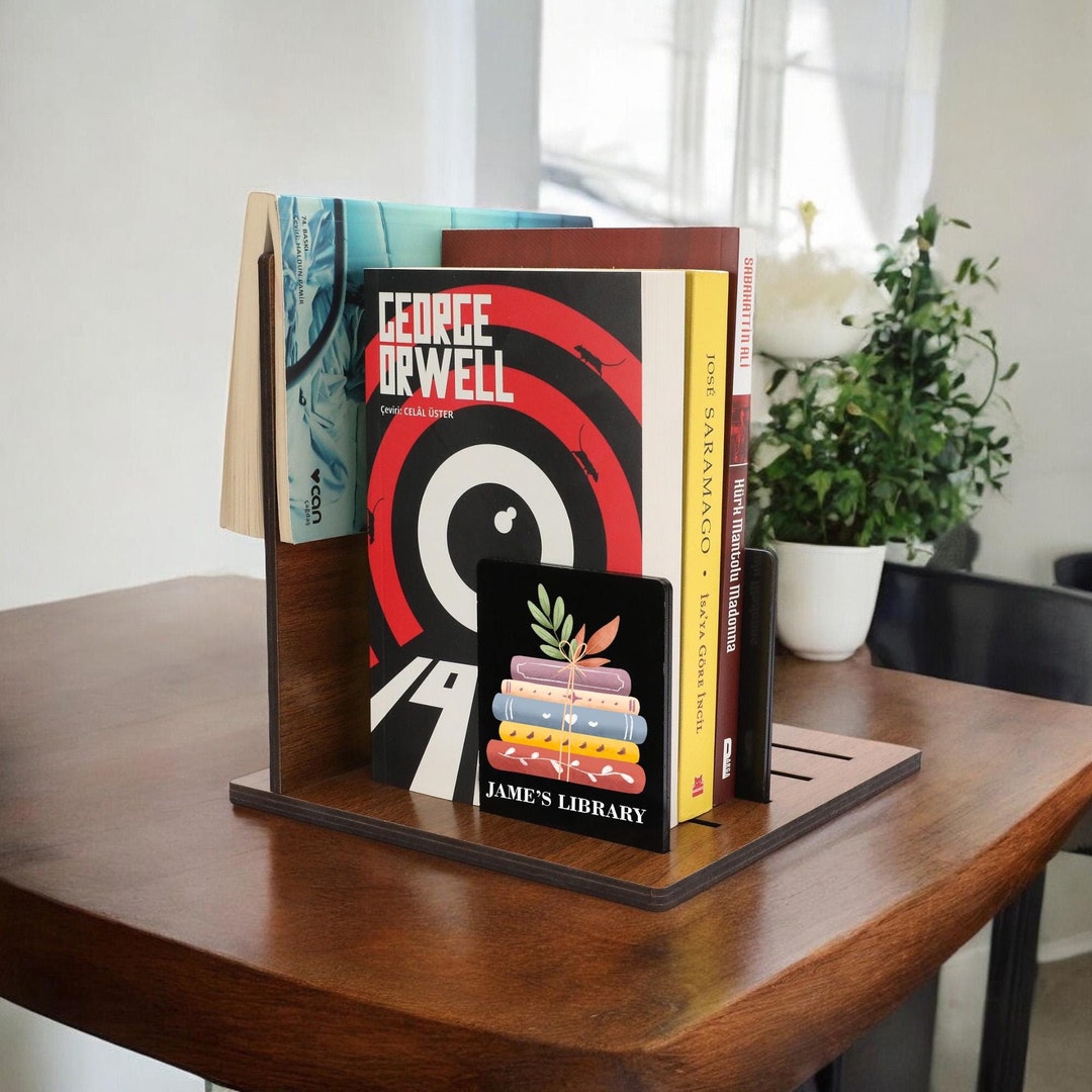 Personalized Text and Photo Book Stand, Book Stand Gift for Book Lover ...