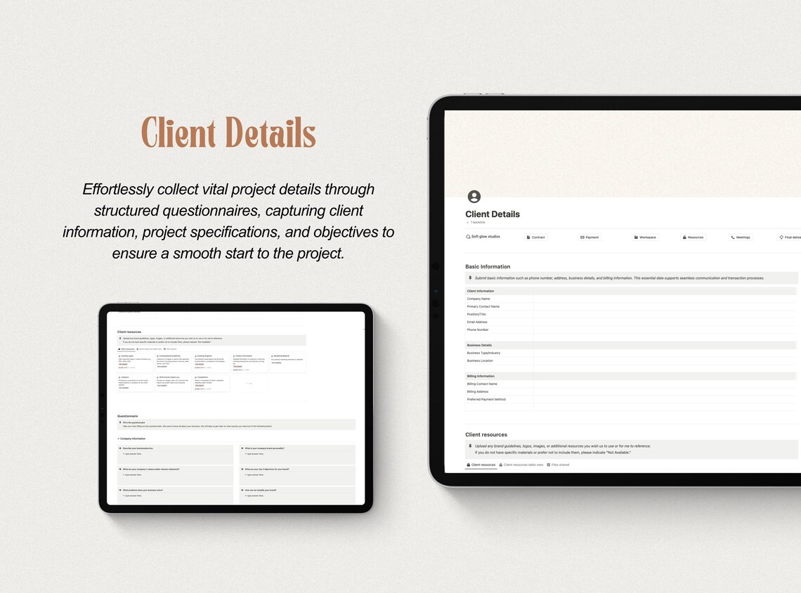 Notion Template Client Portal, Notion Client Dashboard, Project ...