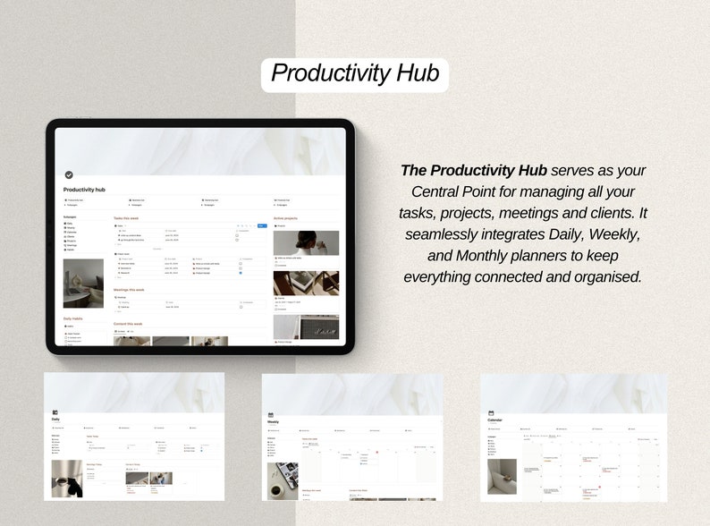 Notion Template Business Planner 2024, Notion Content Dashboard, Work ...