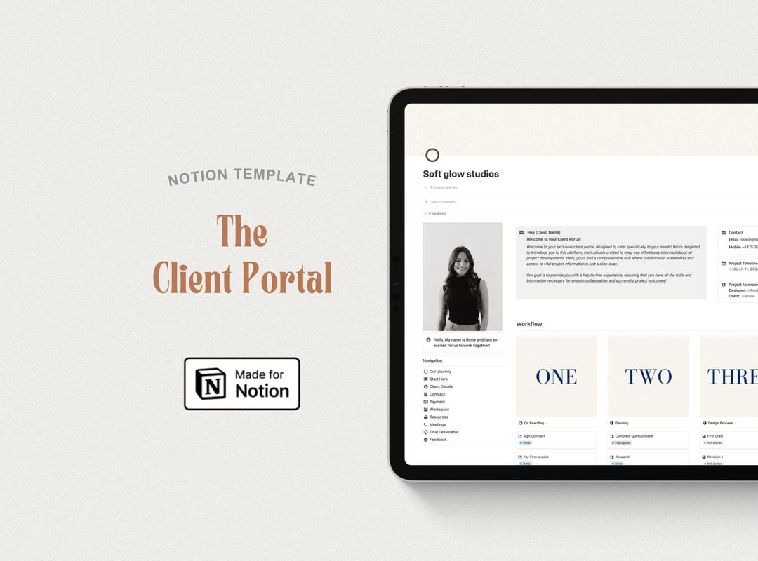 Notion Template Client Portal, Notion Client Dashboard, Project ...