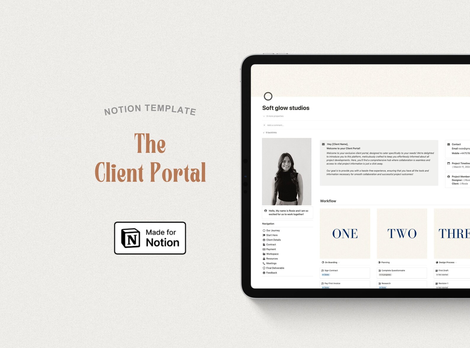 Notion Template Client Portal, Notion Client Dashboard, Project Management, Notion Business - Etsy