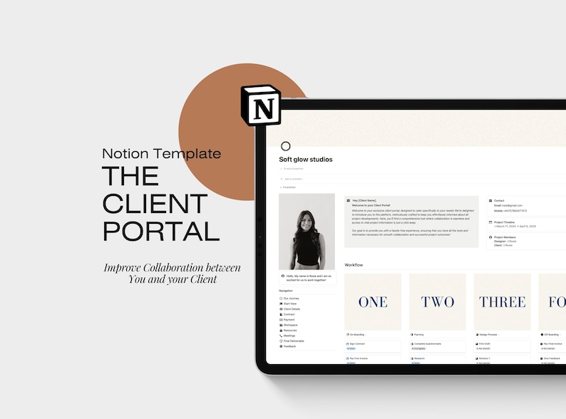 Notion Template Client Portal, Notion Client Dashboard, Project Management, Notion Business - Etsy