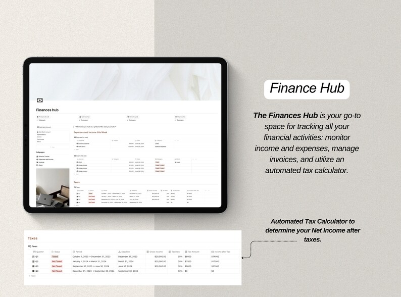 Notion Template Business Planner 2024, Notion Content Dashboard, Work ...