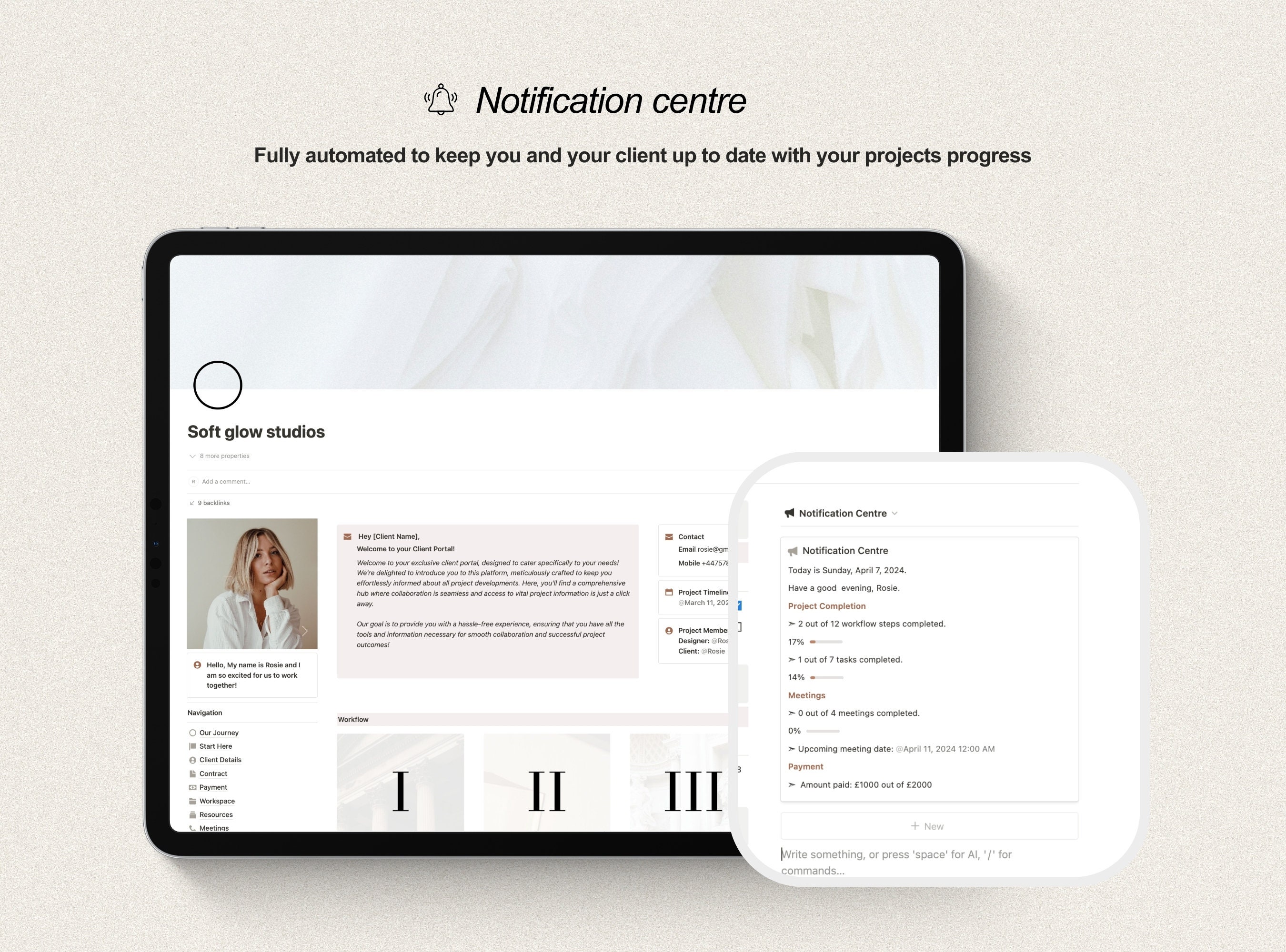 Notion Template Client Portal, Notion Client Dashboard, Project ...