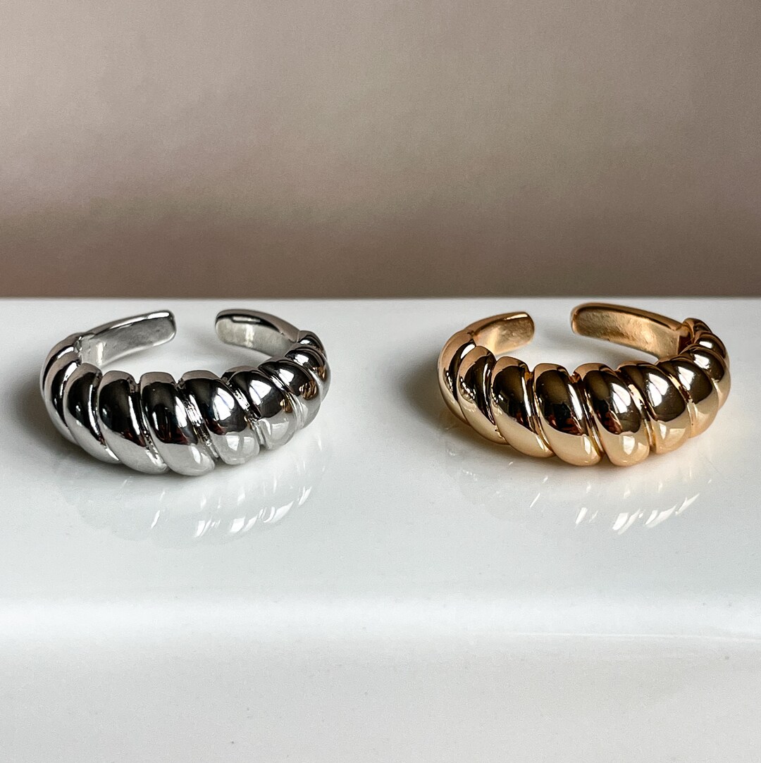 Twisted Rope Ring, Swirl Ring, Twisted Ring, Croissant Ring, Braided ...