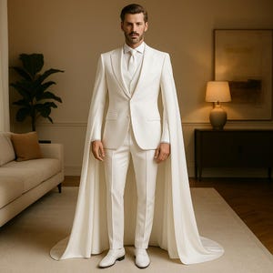 Men White Cape Tuxedo - Etsy