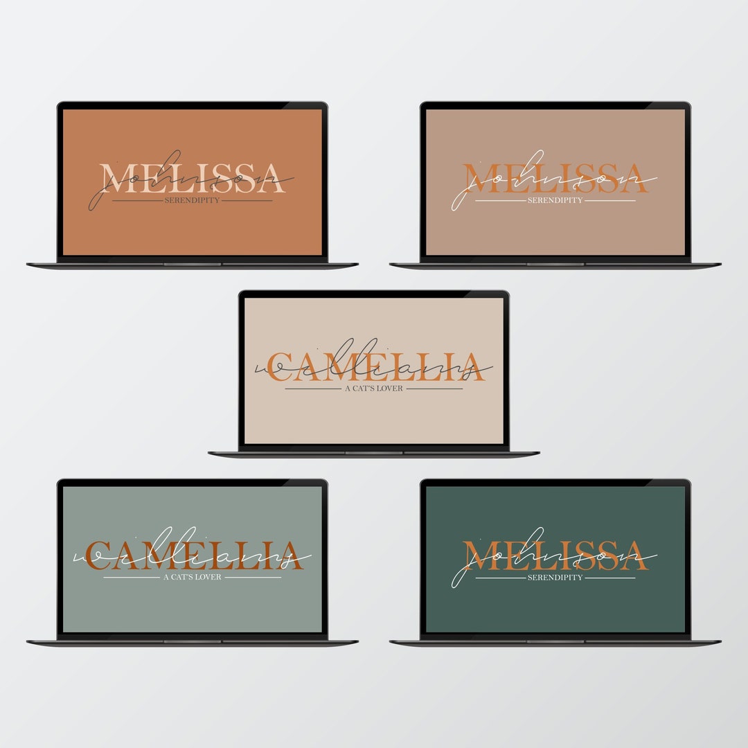 5 Desktop/laptop Wallpapers Personalization, Custom Brown and Green ...