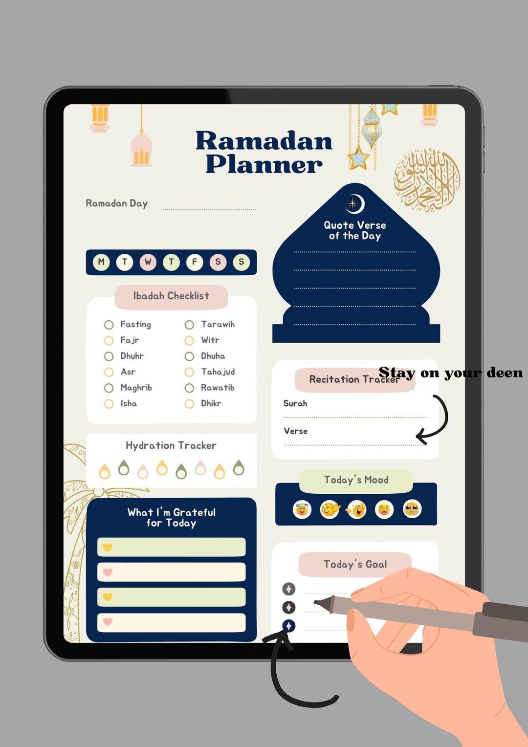 Ramadan Fasting Planner – Daily Ibadah, Prayer & Hydration Tracker - Etsy