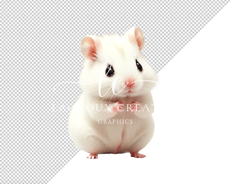 Hamster Clipart, Cute White Realistic Hamster Transparent PNG, Cartoon ...