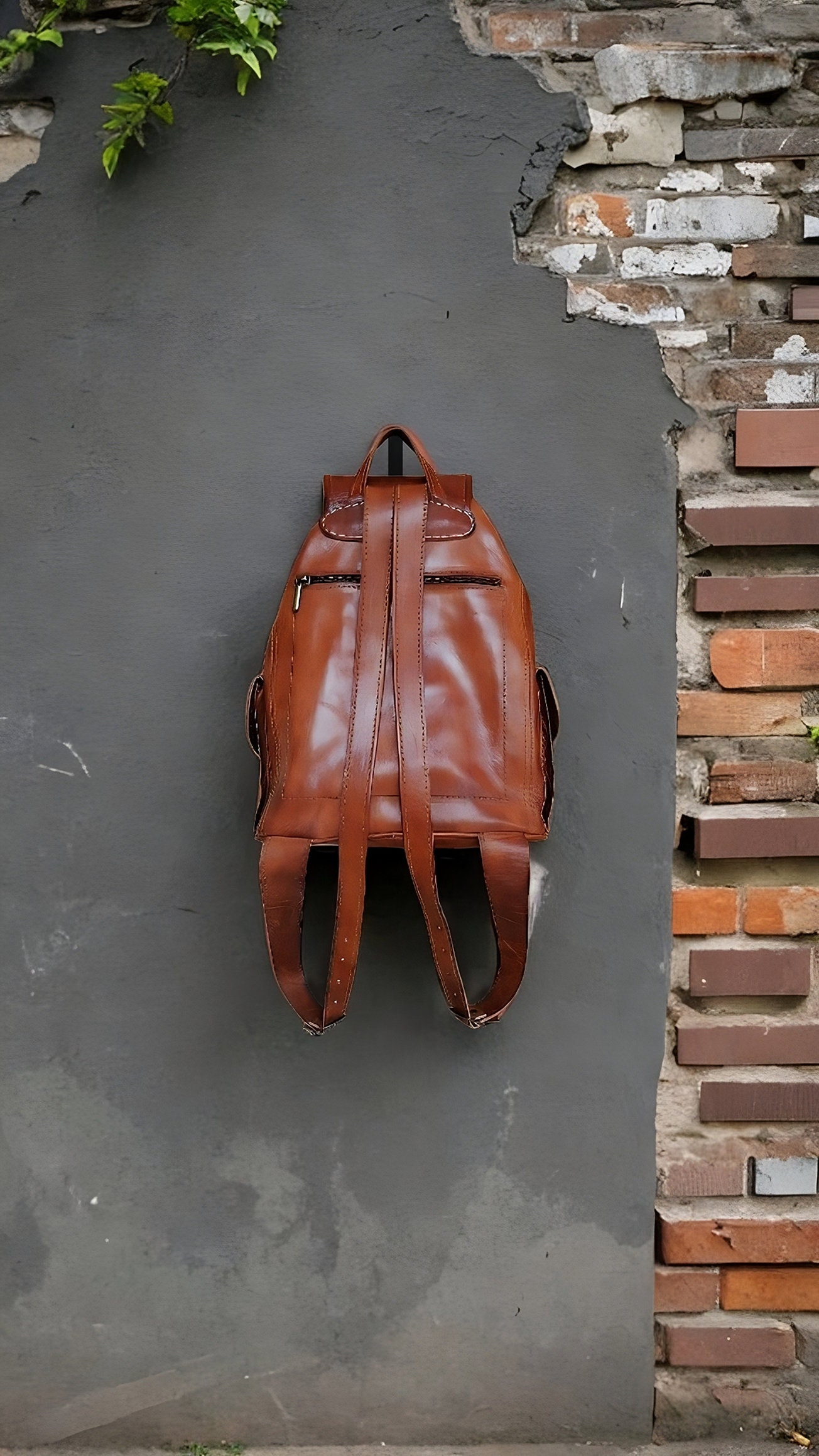 Handmade Luxury Leather Rucksack, Stylish Brown Backpack for Everyday ...