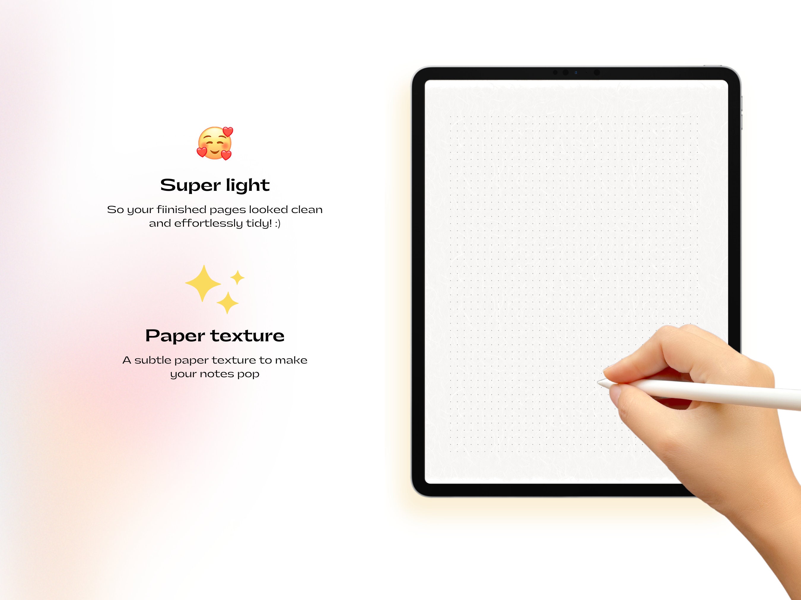 Minimal Digital Paper Textured Notepaper for Goodnotes, Digital ...