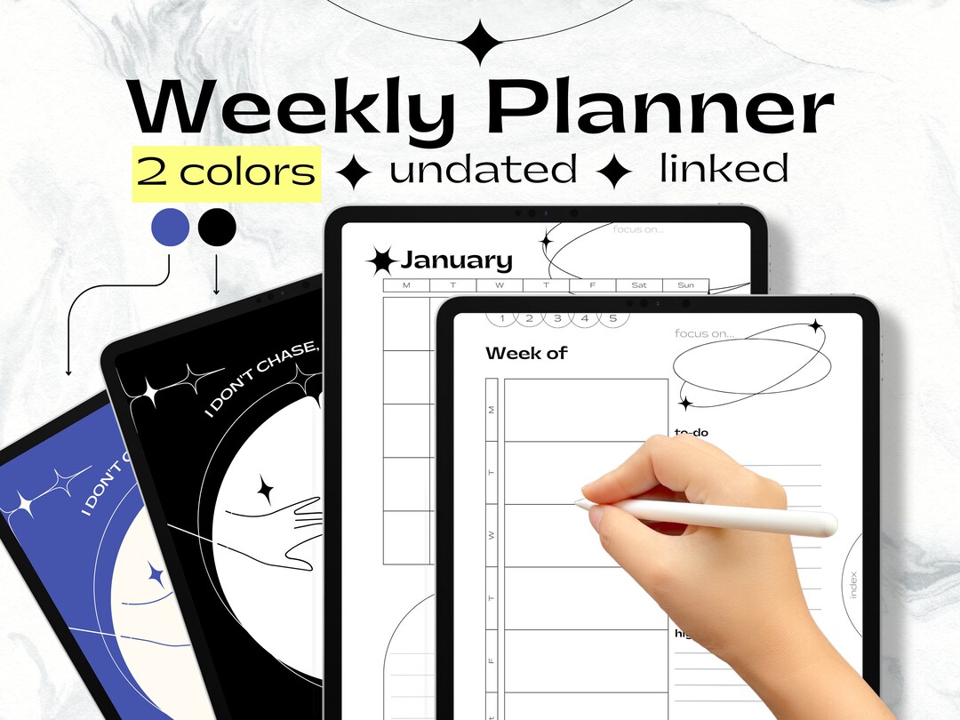 2024 Minimalist Undated Weekly Planner for Productivity and Mindfulness ...