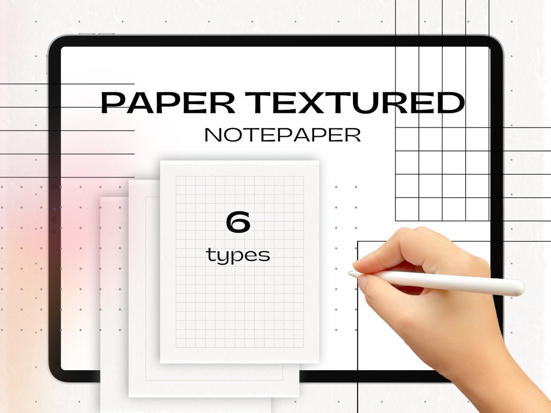 Minimal Digital Paper Textured Notepaper for Goodnotes, Digital ...