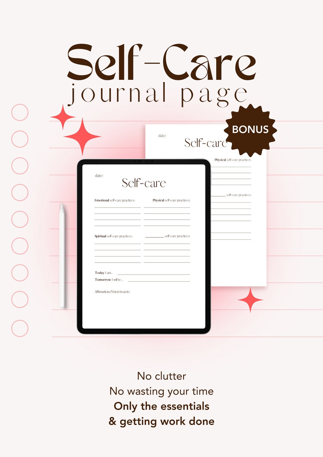 Goodnotes Self Care Planner, Wellness Journal Page, Personal Mental ...