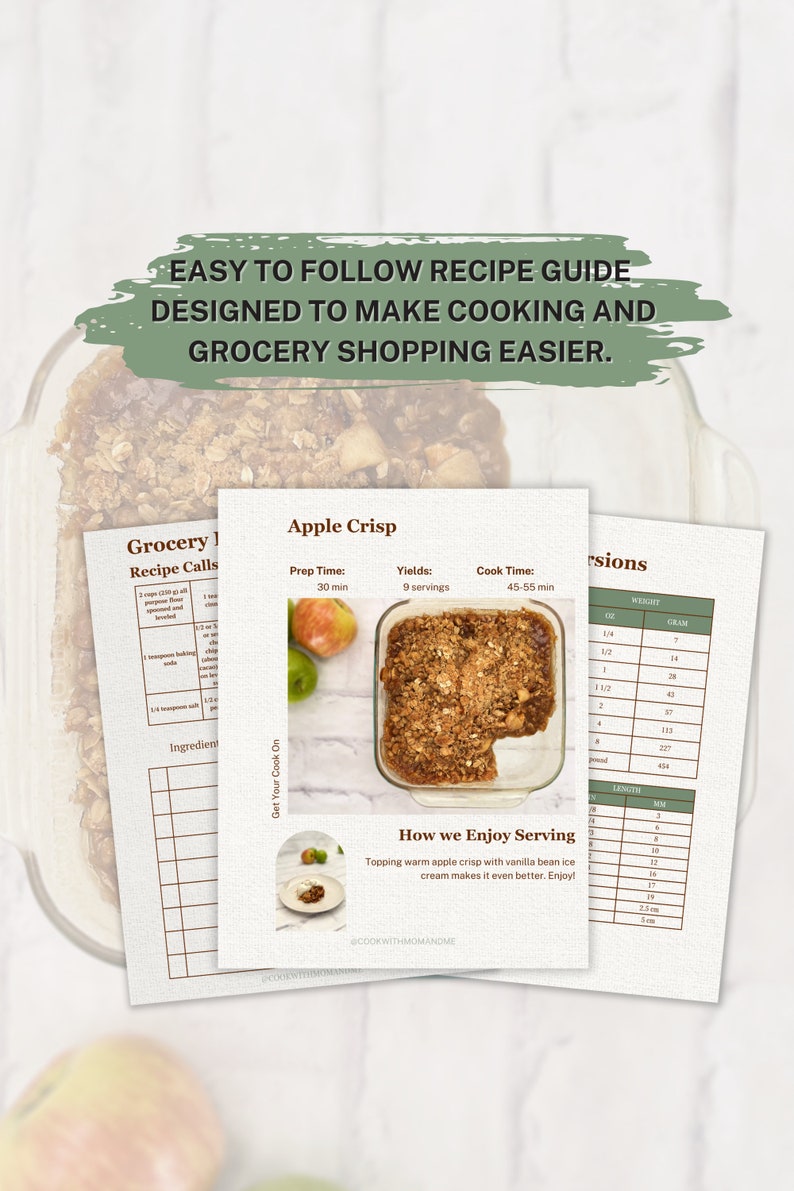 BEST Apple Crisp Recipe, Beginner Cook Friendly Digital Guide to Apple ...