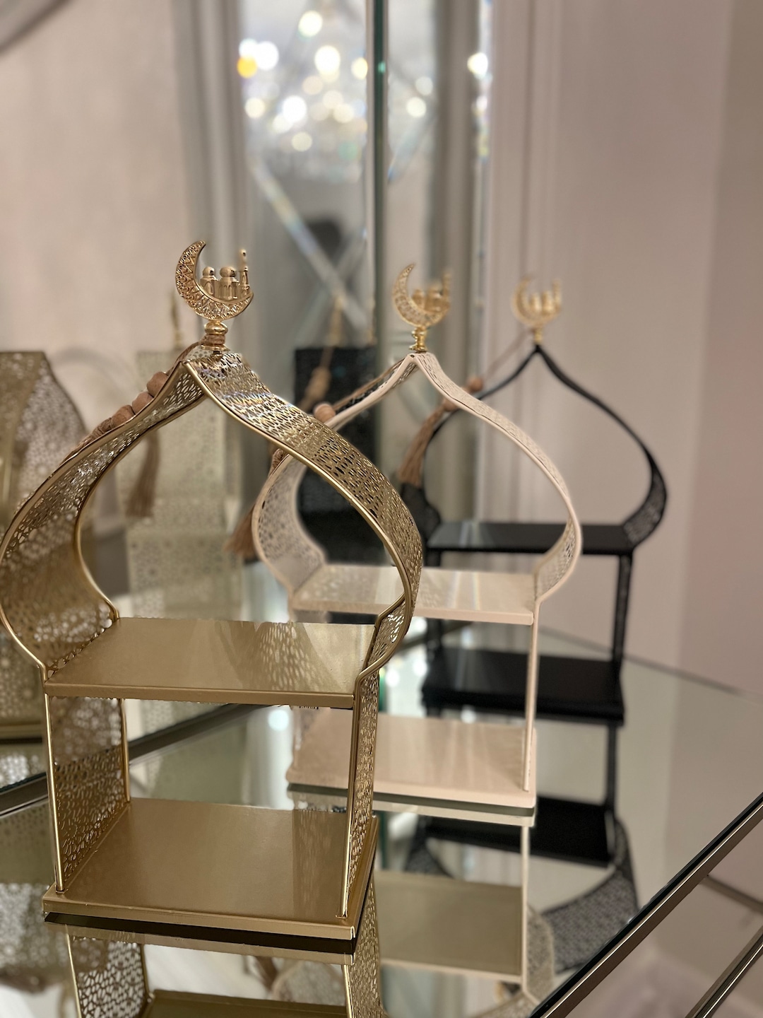 Ramadan Metal Two-tier Trays, Ramadan Decor, Mosque Stand, Ramadan Sign ...