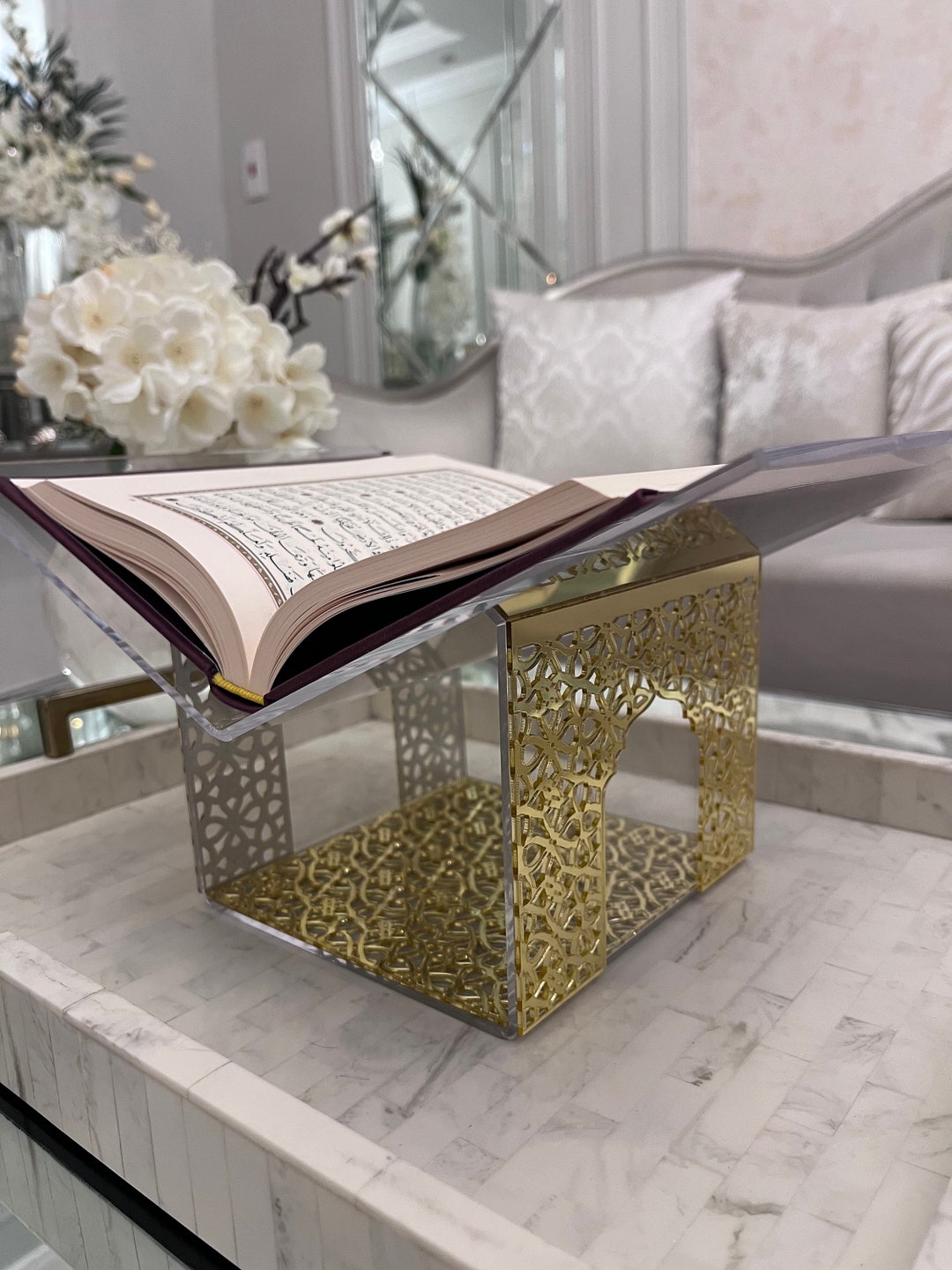 Acrylic Quran Stand, Quran Holder ,ramadan Decor, Round Cake Stand ...