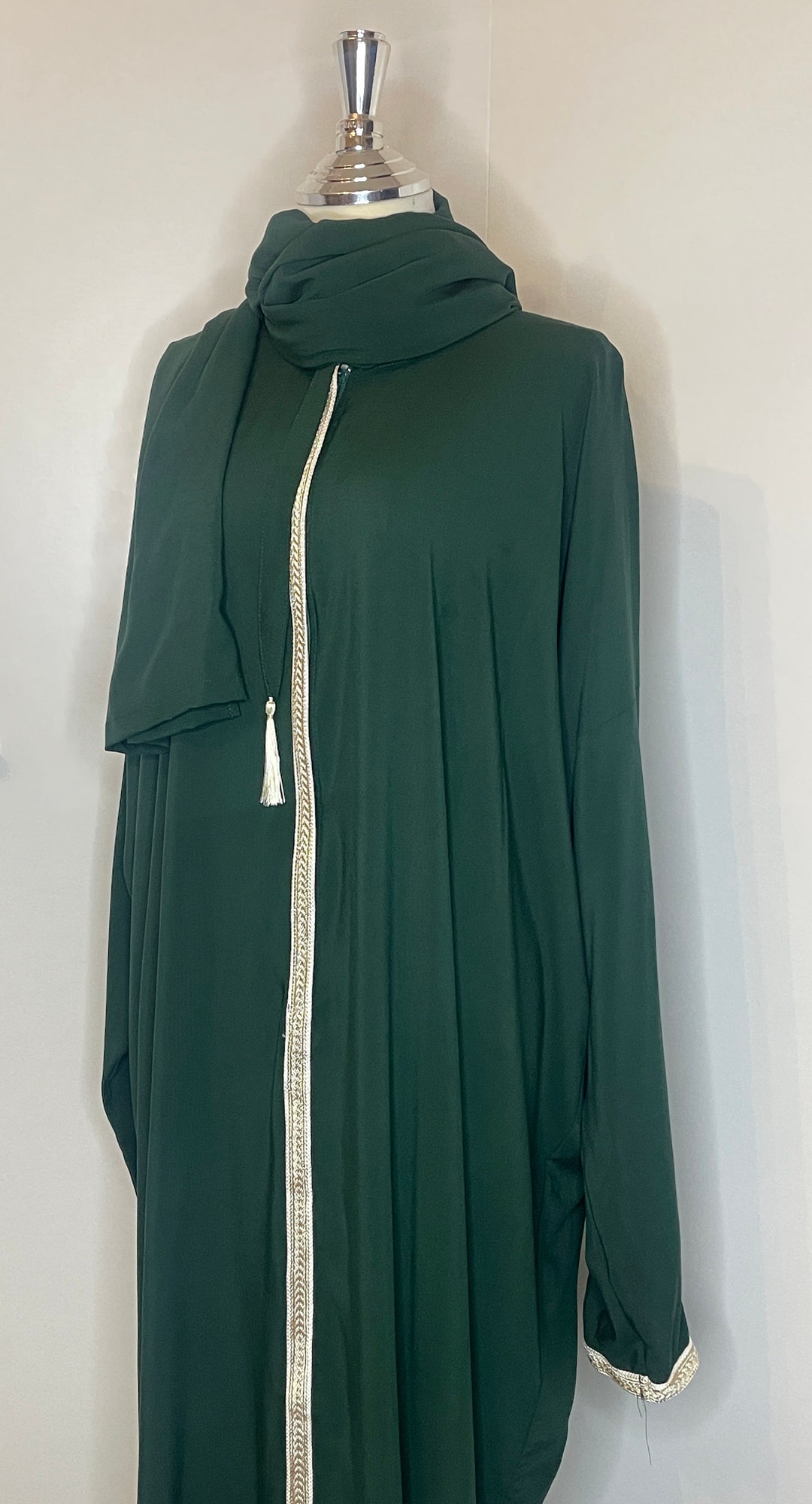 Green Prayer Dress, Prayer Dress With Attached Hijab, Muslim Dress ...