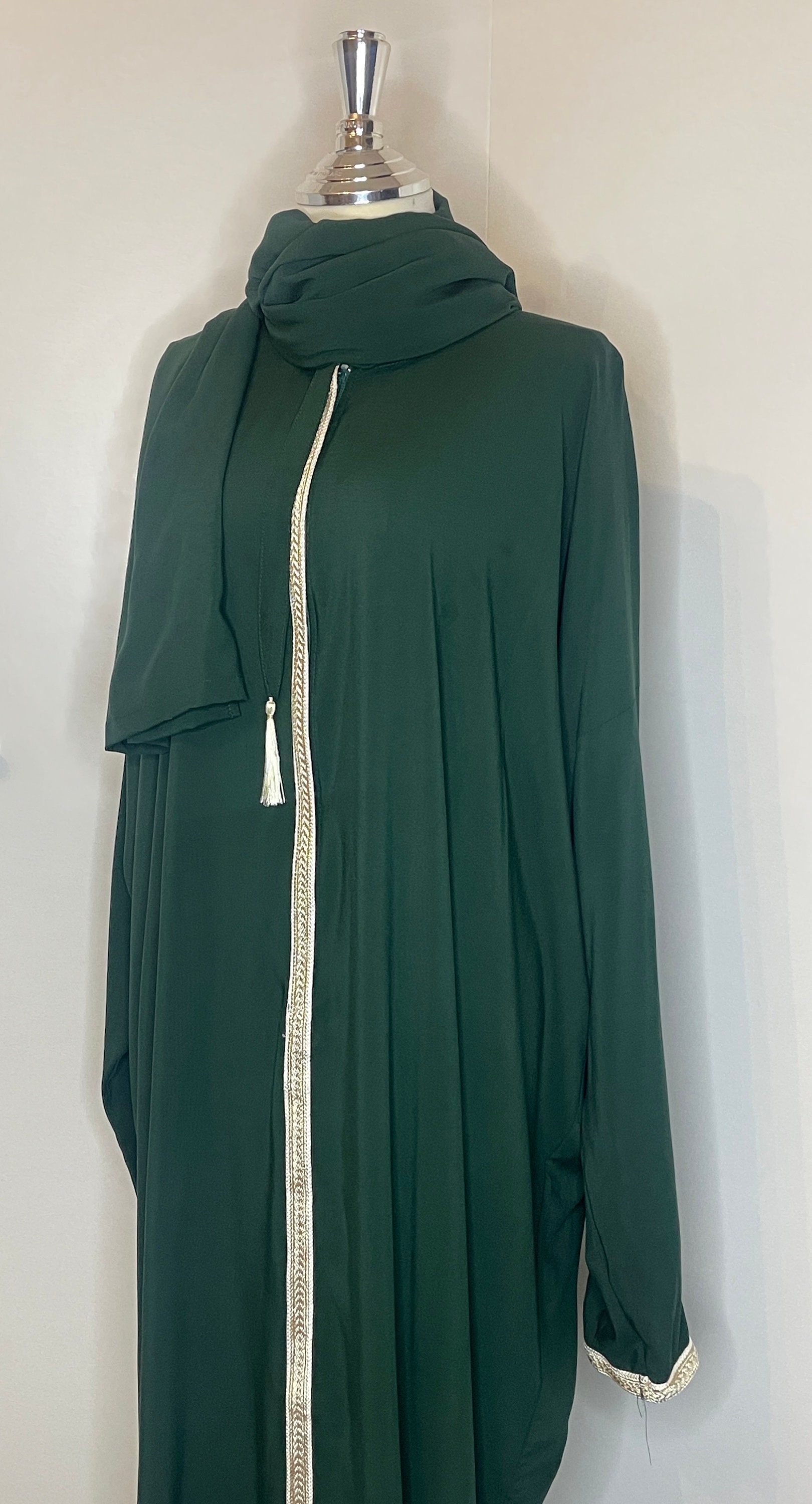 Green Prayer Dress, Prayer Dress With Attached Hijab, Muslim Dress ...