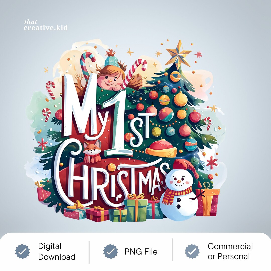 First Christmas Png, 1st Christmas, First Christmas Print, Xmas Tree ...
