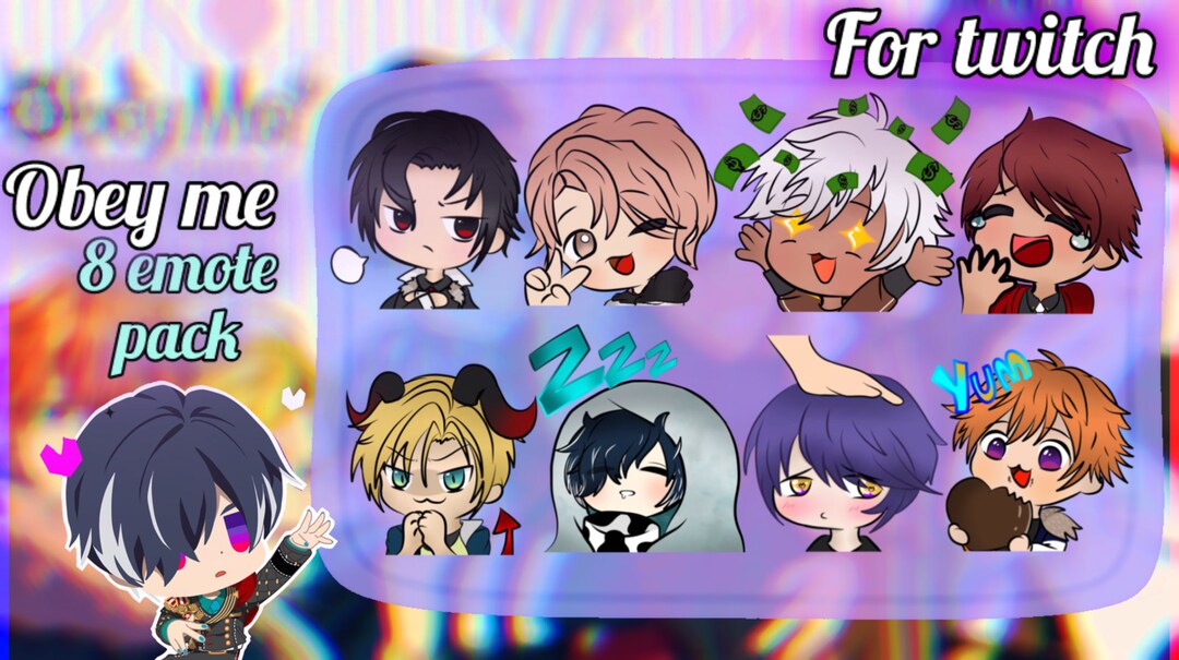 8 Emotes - Pack for Twitch/discord - Obey Me! - Etsy