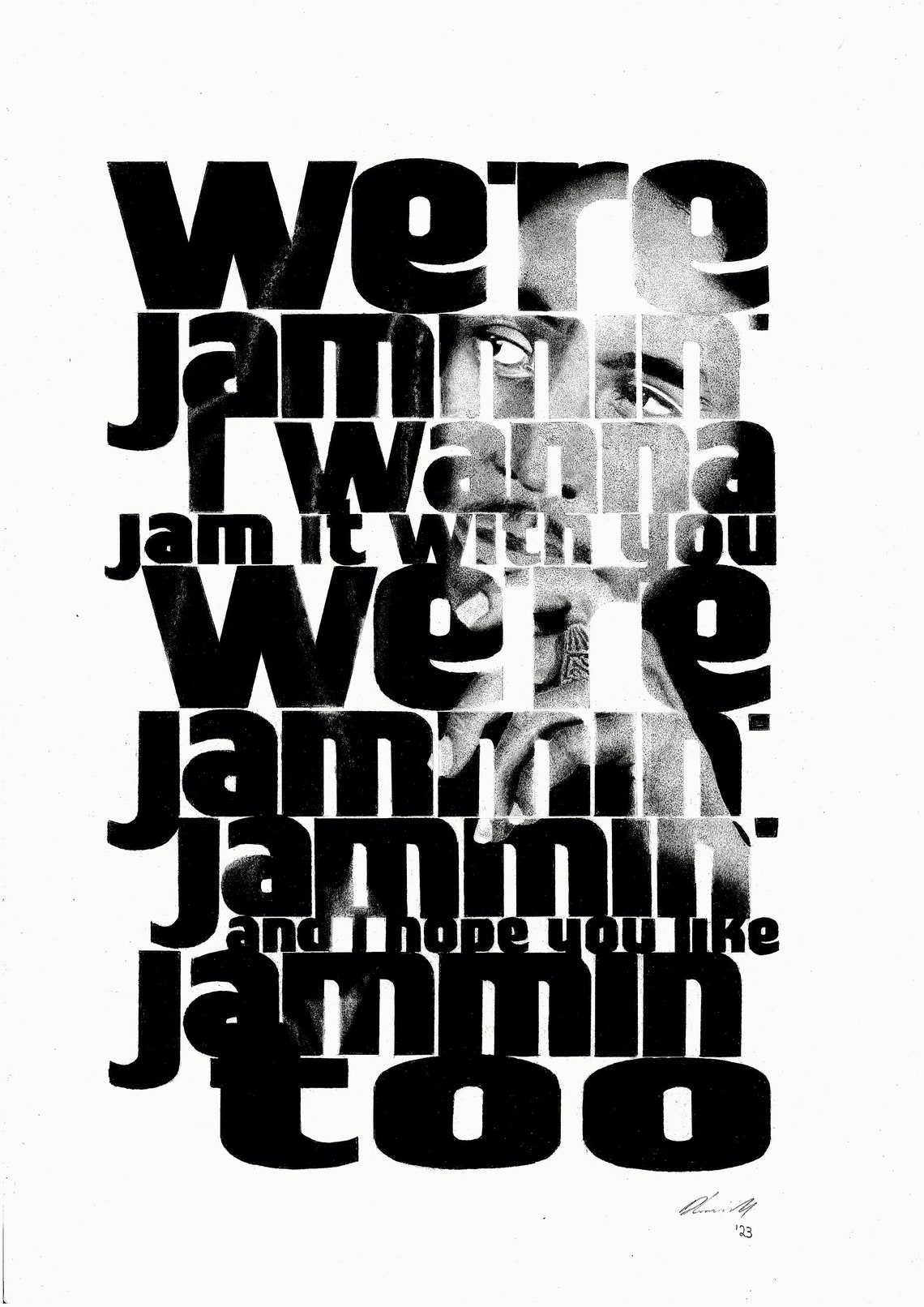 Bob Marley Lyrics Digital Print of Hand Drawing - Etsy