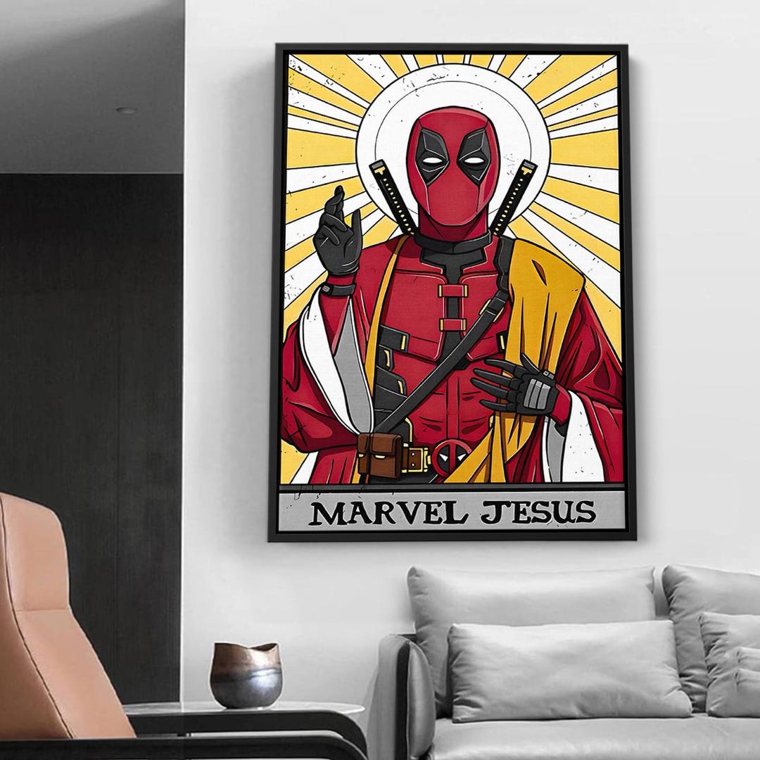 Marvel Jesus Deadpool Canvas , Deadpool Jesus, Jesus Deadpool Wall Art ...