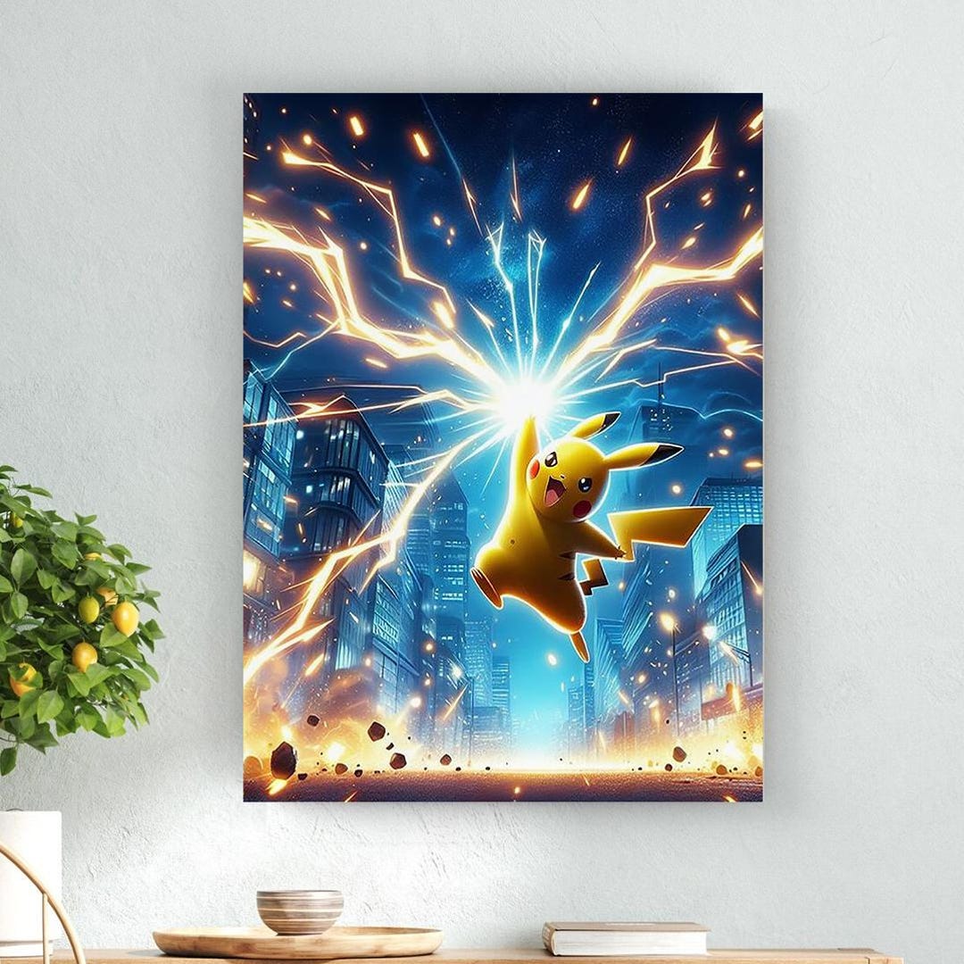 Pikachu Metal Wall Art Premium Pikachu Art, Modern Gaming Decor, Gift ...