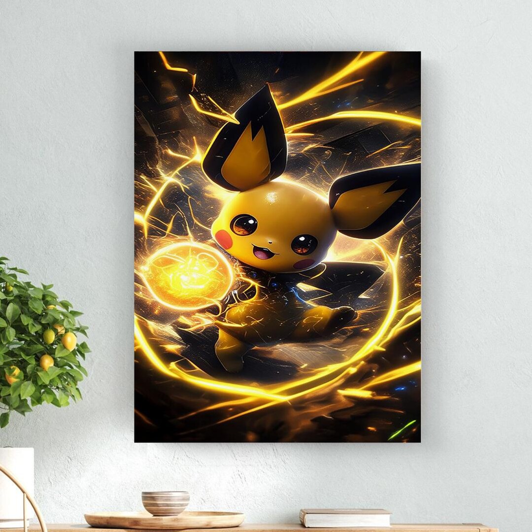 Pikachu Metal Wall Art Premium Pikachu Art, Modern Gaming Decor, Gift ...