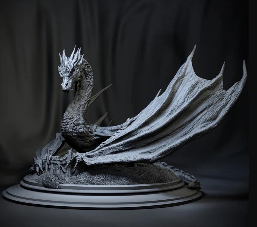 Smaug Collectible Figurine | Custom Smaug Figure Hand Painted | Statue ...