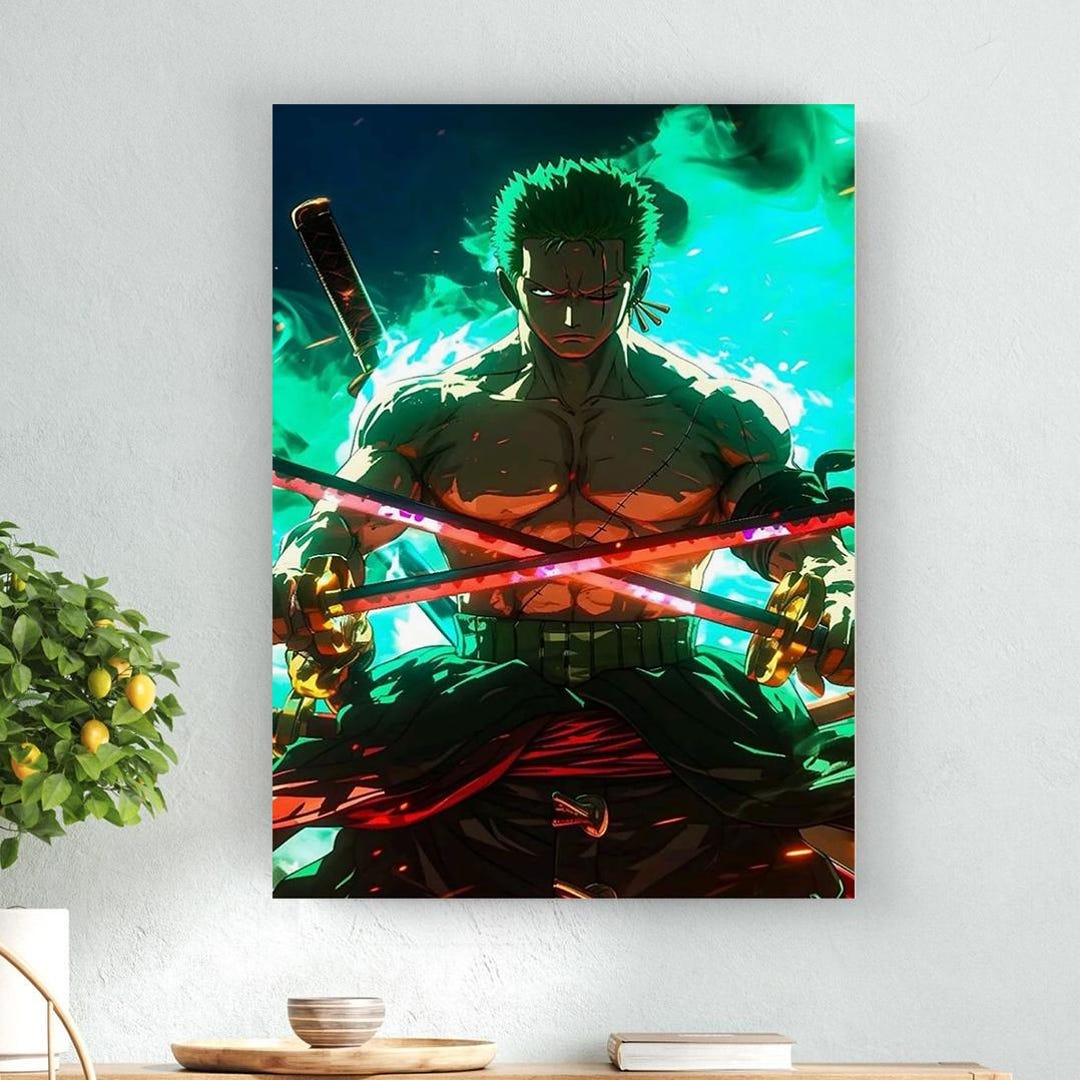 Zoro Metal Wall Art, Anime Poster , Anime Poster, Anime Art, Metal Sign ...