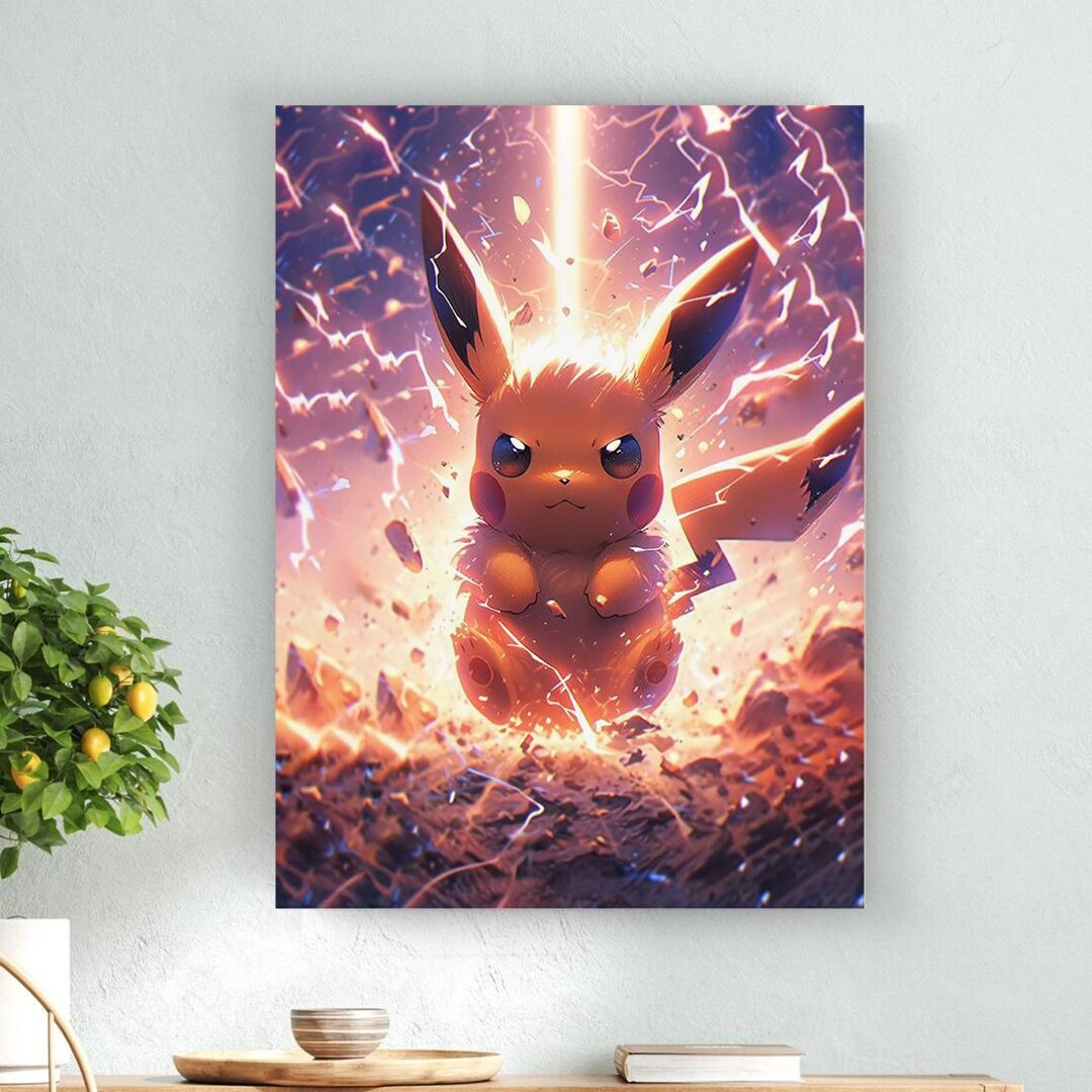 Pikachu Metal Wall Art Premium Pikachu Art, Modern Gaming Decor, Gift ...