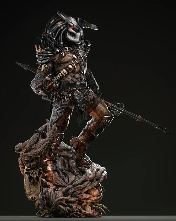 Diorama Predator and Dutch - Fan Art - Handmade Painted Predator Wolf ...