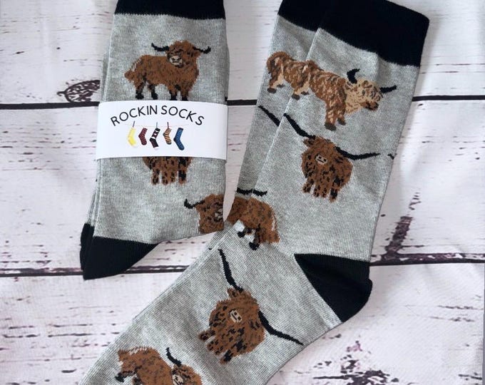 Highland Cow Socks, Cow Socks, Novelty Sock - Etsy